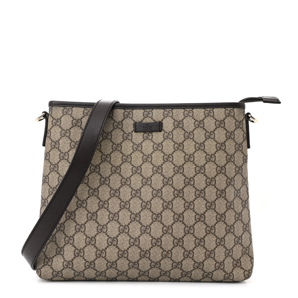 Gucci GG Plus Monogram Medium Flat Messenger Bag Dark Brown | Luxe ...